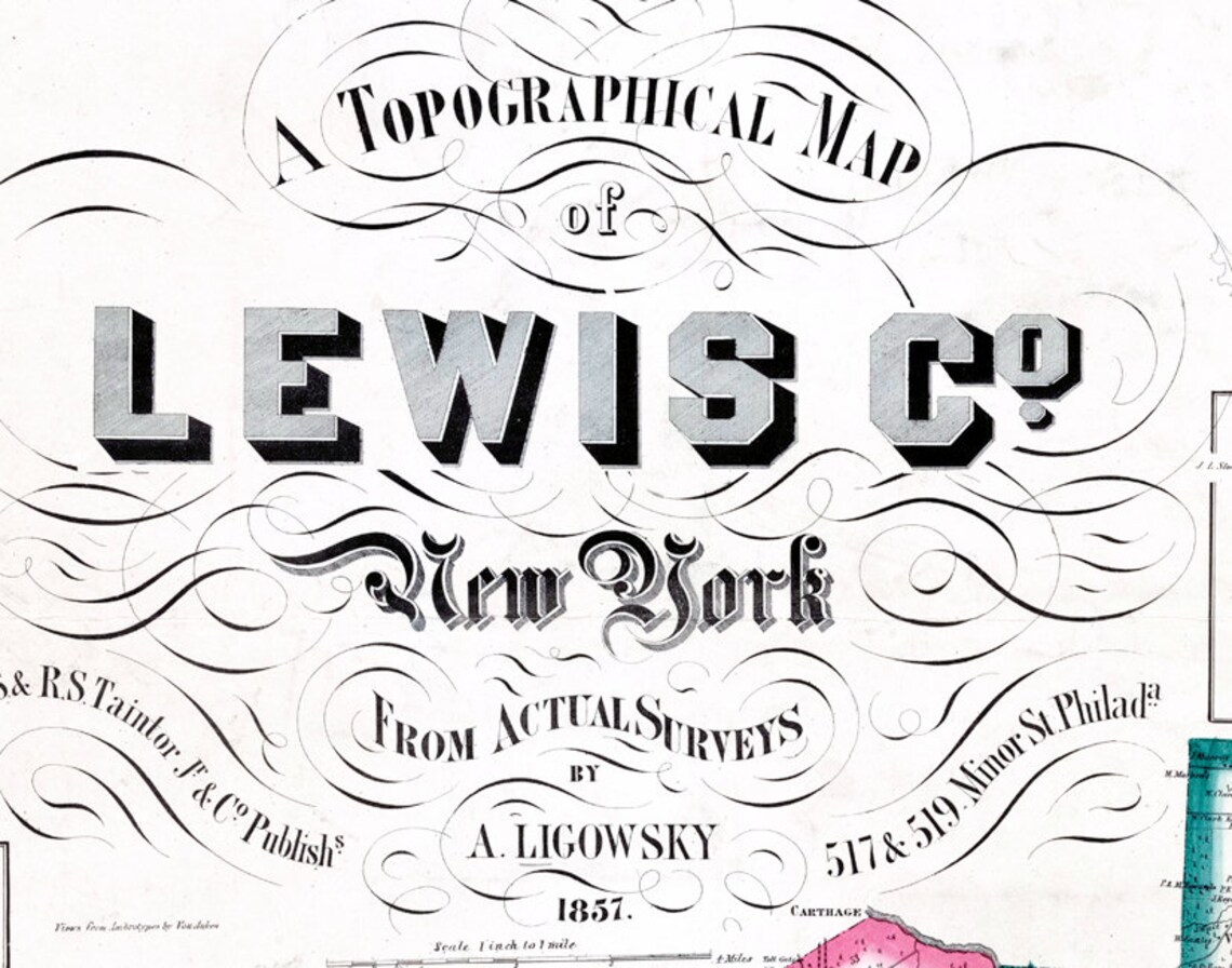 1857 Map of Lewis County New York | Etsy