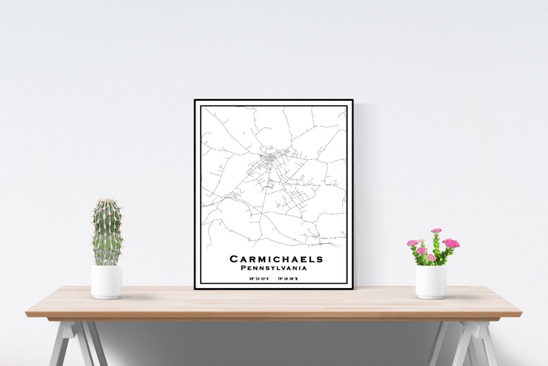 Carmichaels Pennsylvania Map - Etsy