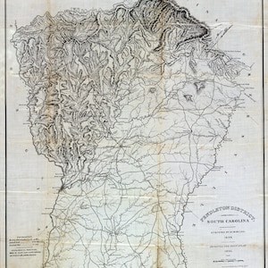 1820 Map of Pendleton District South Carolina - Etsy