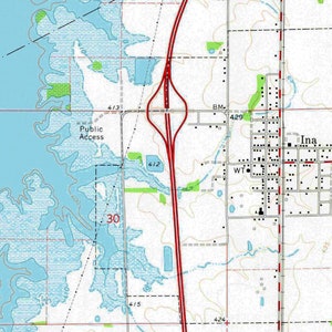 1975 Map of Rend Lake Franklin County Illinois - Etsy