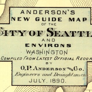 1890 Map of Seattle Washington - Etsy