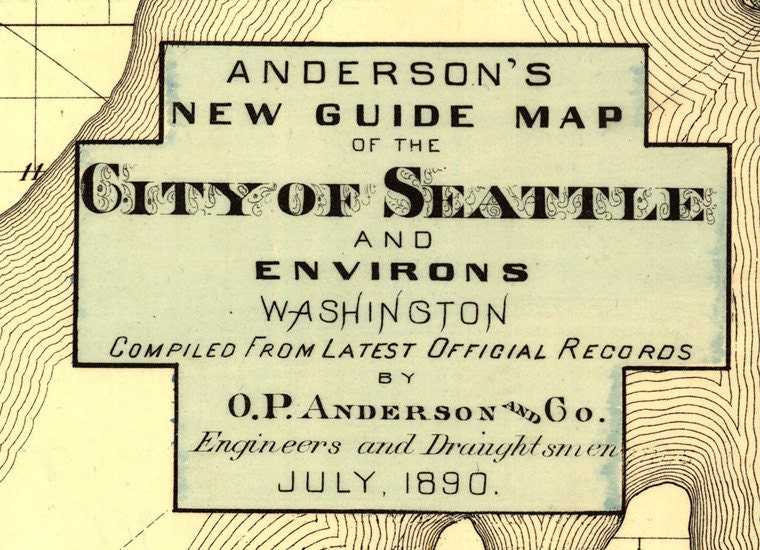 1890 Map of Seattle Washington | Etsy