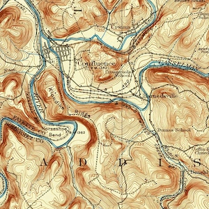 1922 Topo Map of Confluence Pa Quadrangle - Etsy
