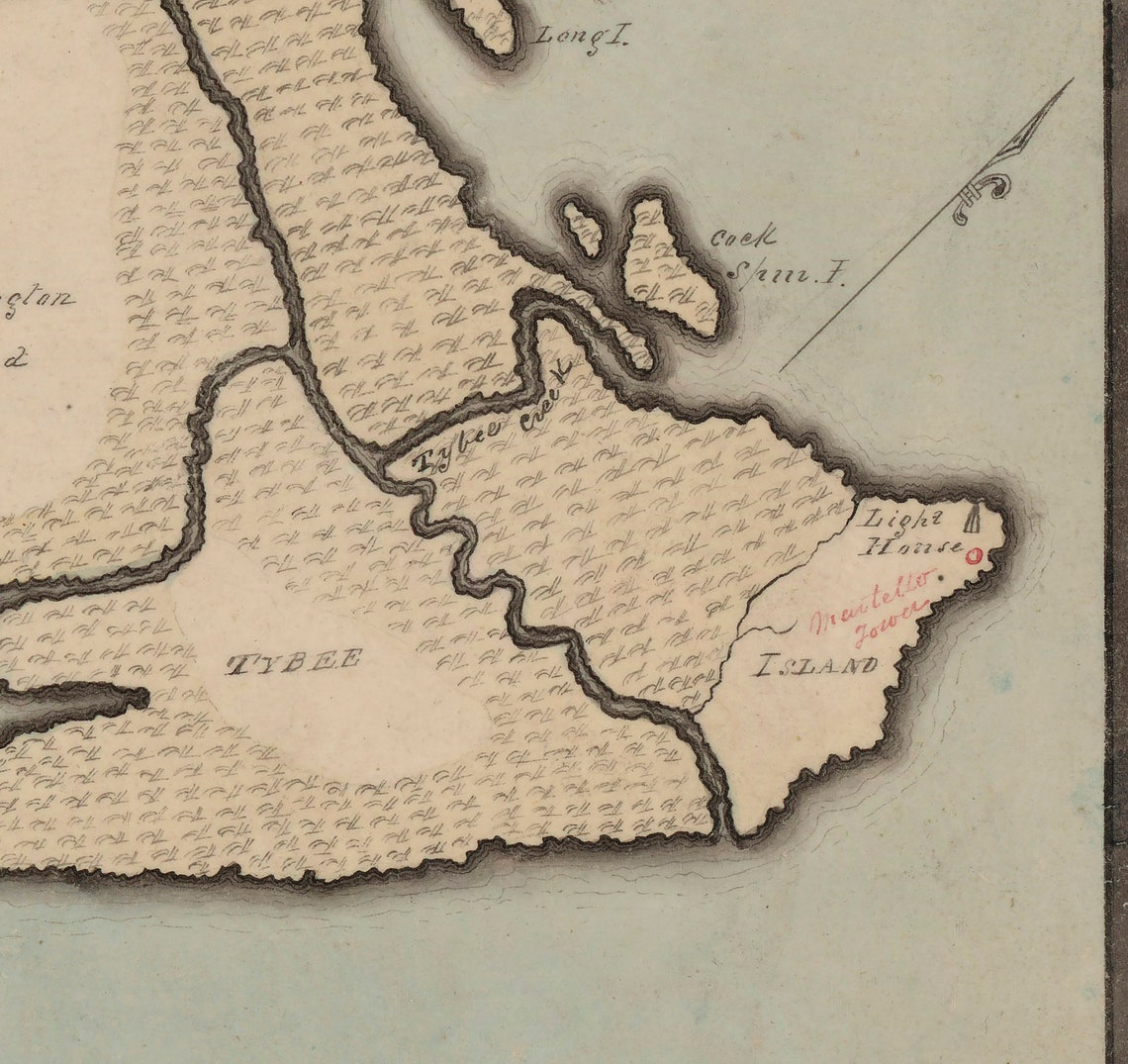 1815 Map of the City and River of Savannah Georgia - Etsy