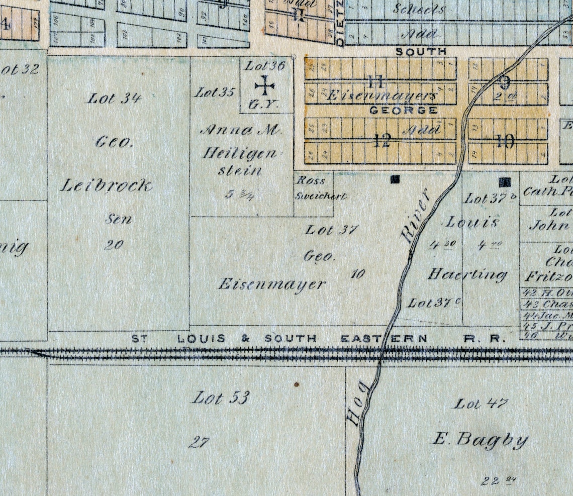 1874 Map of Mascoutah St Clair County Illinois - Etsy