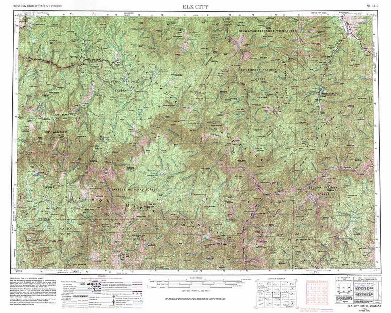 1956 Topo Map of Elk City Idaho Clearwater Mountains - Etsy