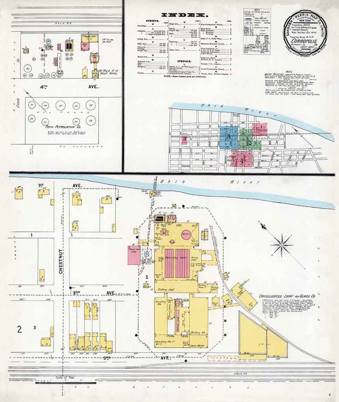 1898 Town Map of Coraopolis Allegheny County Pennsylvania - Etsy