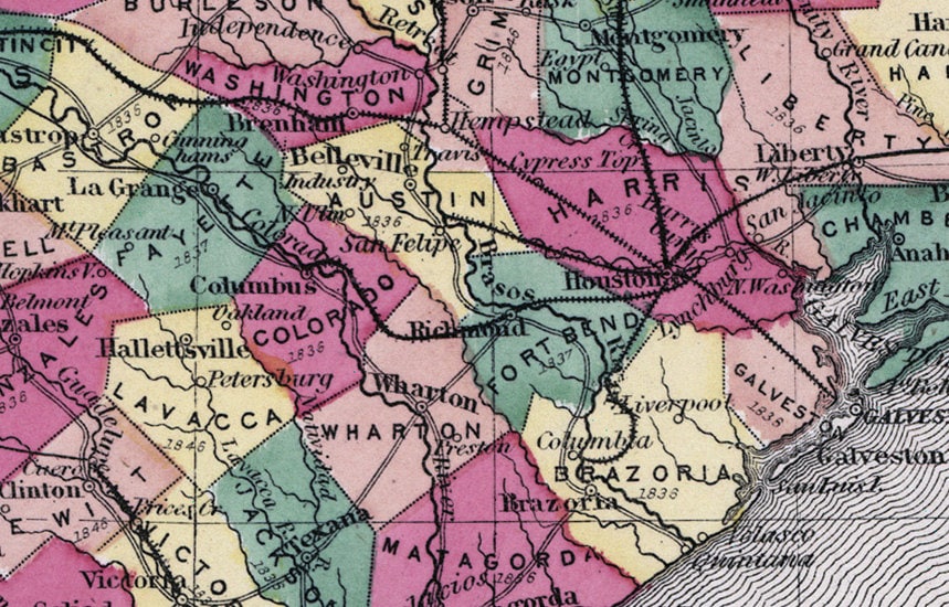 1875 Map of the State of Texas - Etsy