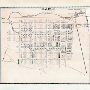1875 Town Map of Coaldale Schuylkill County Pennsylvania - Etsy