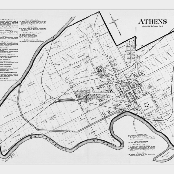 Maps of Athens Ohio - Etsy