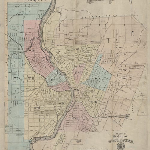 Rochester Vintage Map Print Rochester Map New York Map Art - Etsy