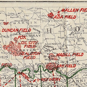 1914 Oil and Gas Field Map of Texas - Etsy