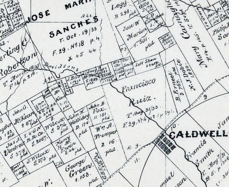 1879 Map of Burleson County Texas - Etsy