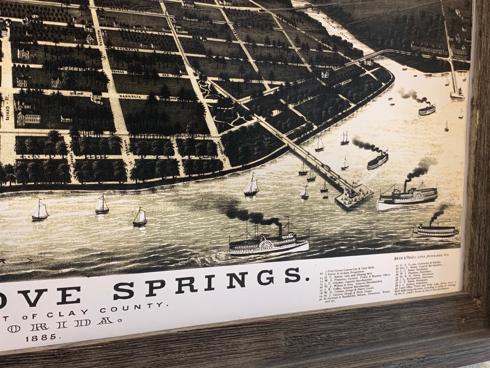 1885 Panoramic Map of Green Cove Springs Clay County Florida | Etsy