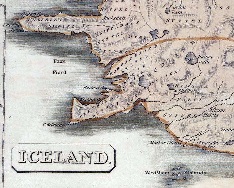 1814 Map of Denmark - Etsy