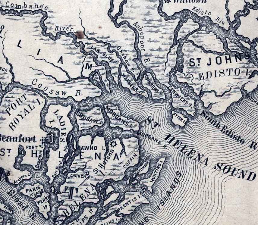 1861 Map of St Helena Sound Charleston Savannah South Carolina - Etsy