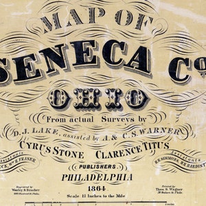 1864 Map of Seneca County Ohio - Etsy
