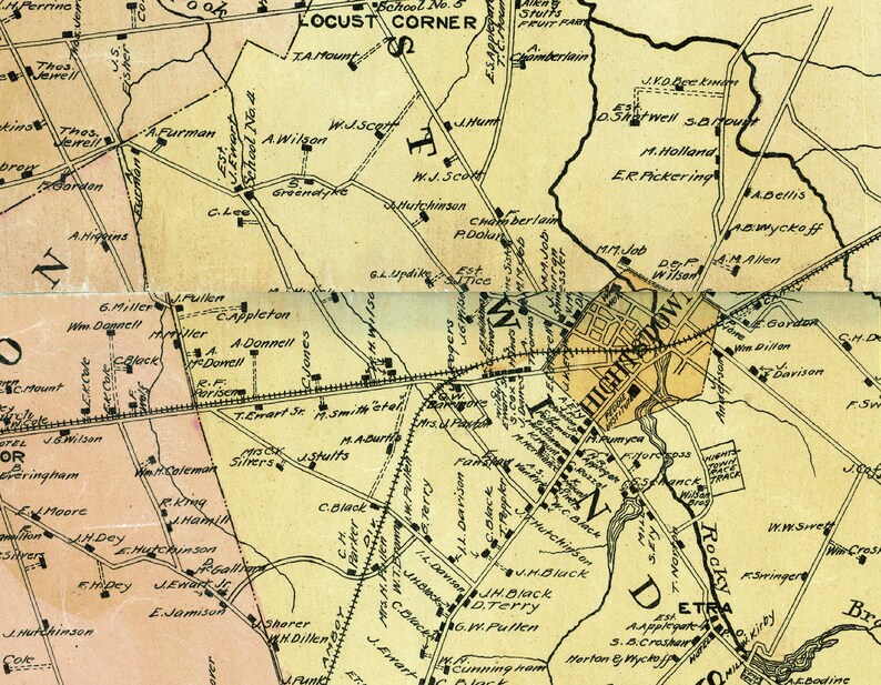 1903 Map of Mercer County New Jersey - Etsy