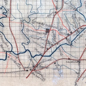 1860s Map of Lumpkin and Union County Georgia - Etsy