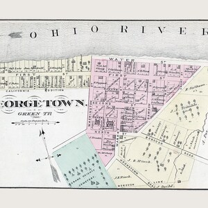 1876 Town Map of Georgetown Beaver County Pennsylvania - Etsy