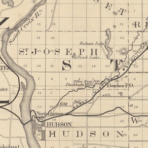 1880 Map of Saint Croix County Wisconsin - Etsy