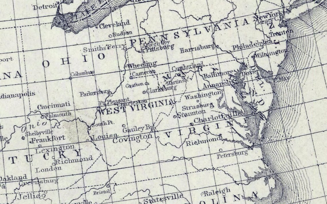 1866 Map of the United States | Etsy