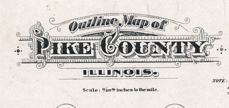 1895 Map of Pike County Illinois - Etsy