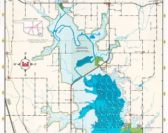 Hugo Lake Map - Etsy