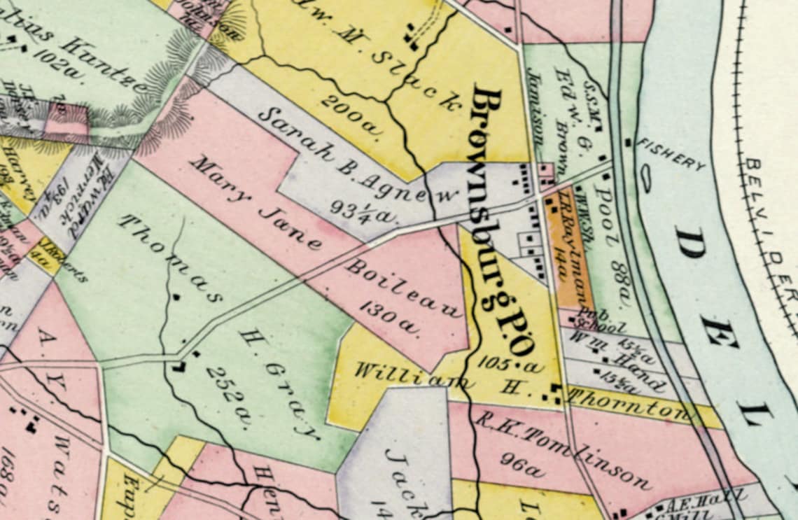 1891 Map of Upper Makefield Township Bucks County Pennsylvania - Etsy