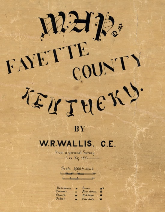 1891 Map of Fayette County Kentucky Lexington - Etsy