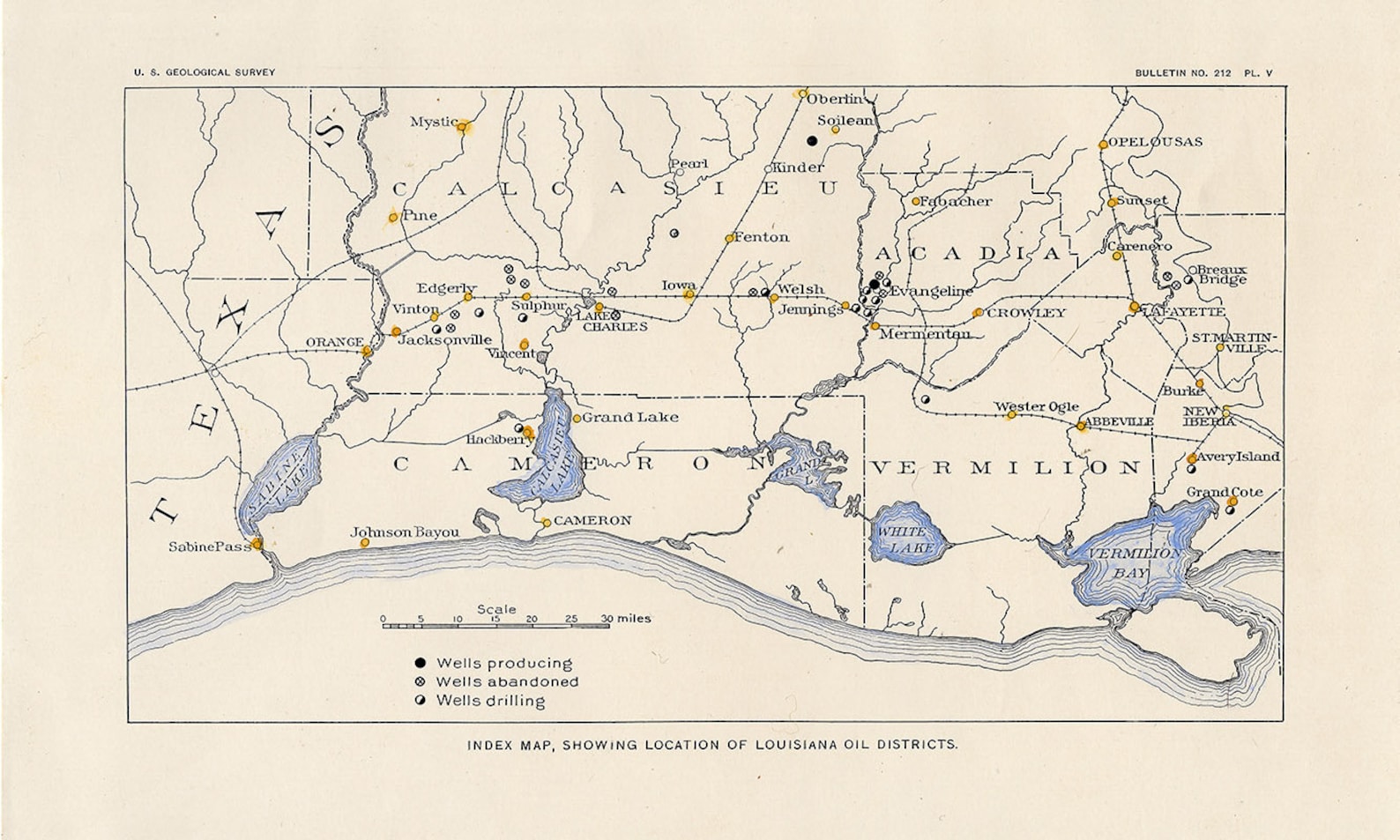 1903 Map of Oil Well Districts in Louisiana & Texas - Etsy Australia