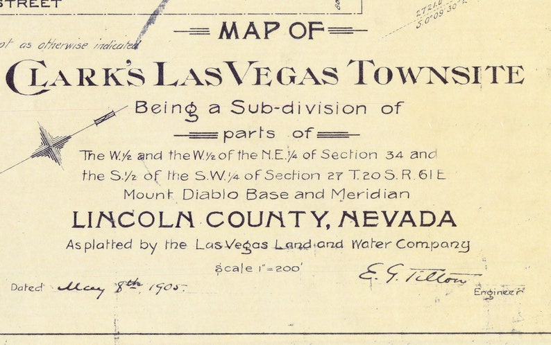 1905 Map of Las Vegas Nevada - Etsy