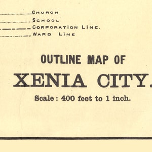 1896 Map of Xenia City Greene County Ohio - Etsy