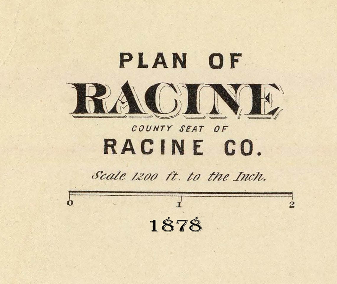 1878 Map of Racine Racine County Wisconsin - Etsy