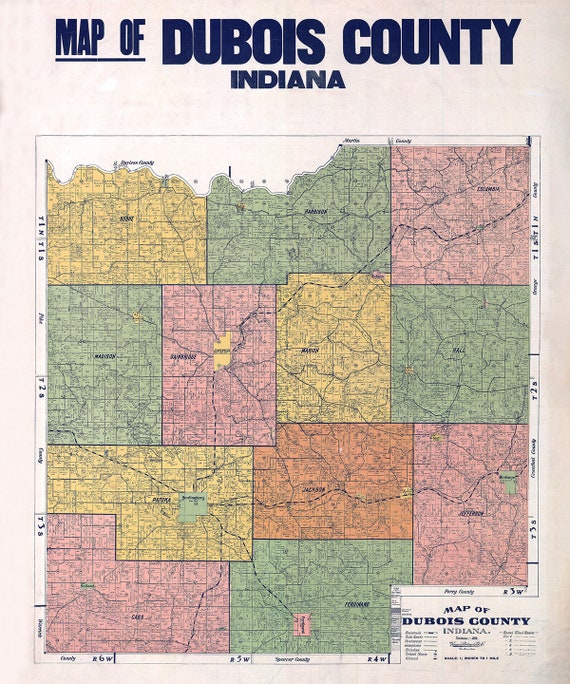 1914 Farm Line Map of Dubois County Indiana - Etsy