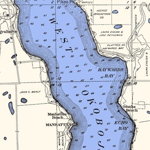 1916 Map of West Okoboji Lake Dickinson County Iowa - Etsy