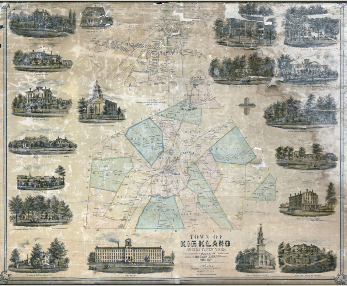 1857 Town Map of Kirkland Oneida County New York | Etsy