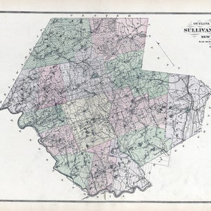 1875 Map of Sullivan County New York - Etsy
