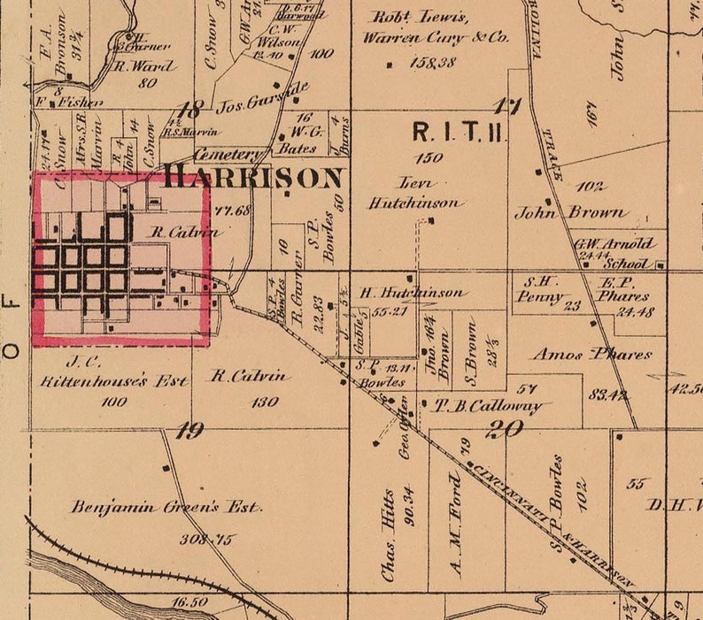 1869 Map of Harrison Hamilton County Ohio - Etsy