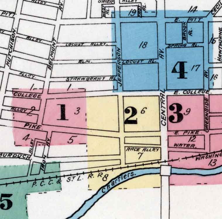1896 Sanborn Map of Canonsburg Washington County Pennsylvania | Etsy