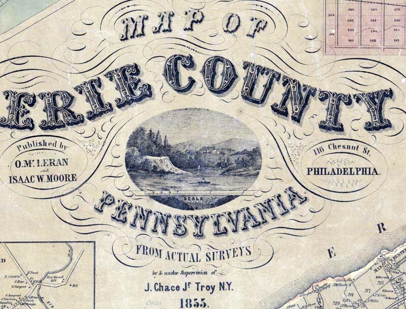 1855 Farm Line Map of Erie County Pa Landowner & Farm Names | Etsy
