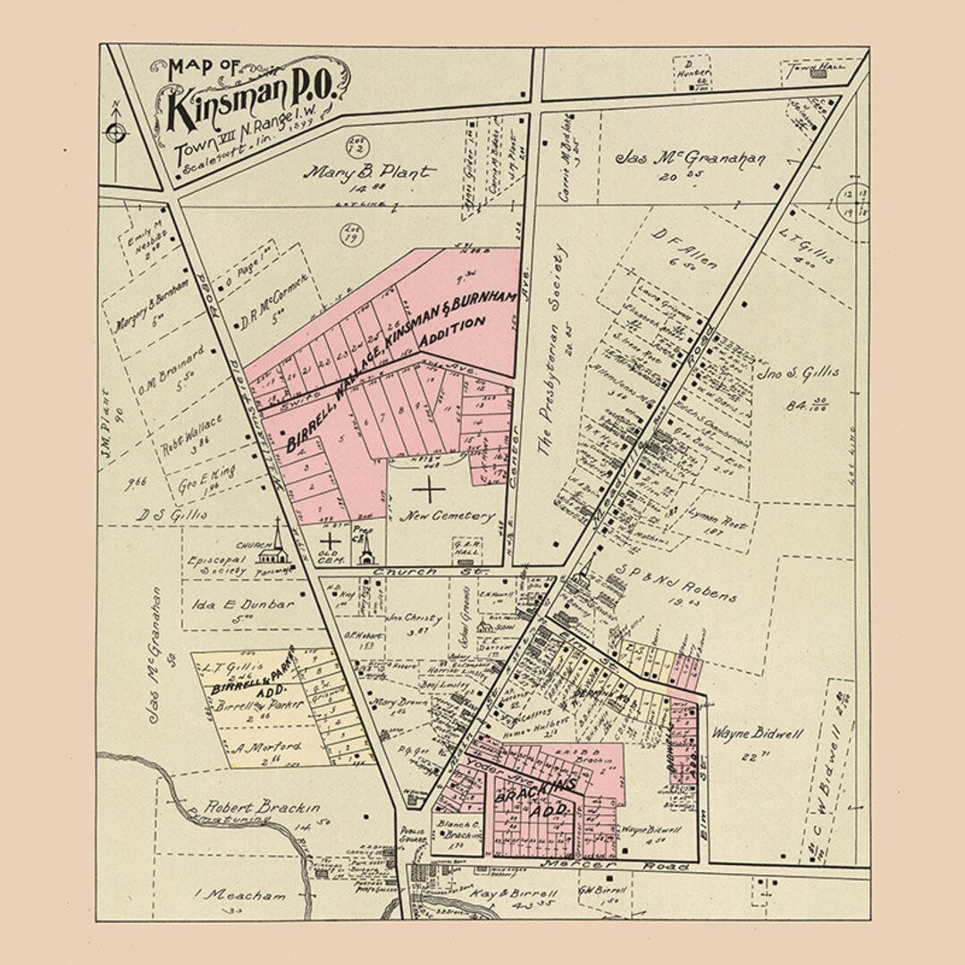 1899 Map of Kinsman Trumbull County Ohio - Etsy