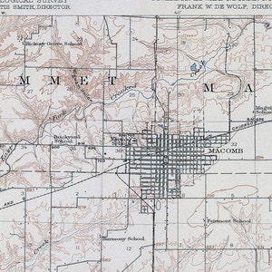 1916 Topo Map of Macomb Quadrangle Illinois - Etsy