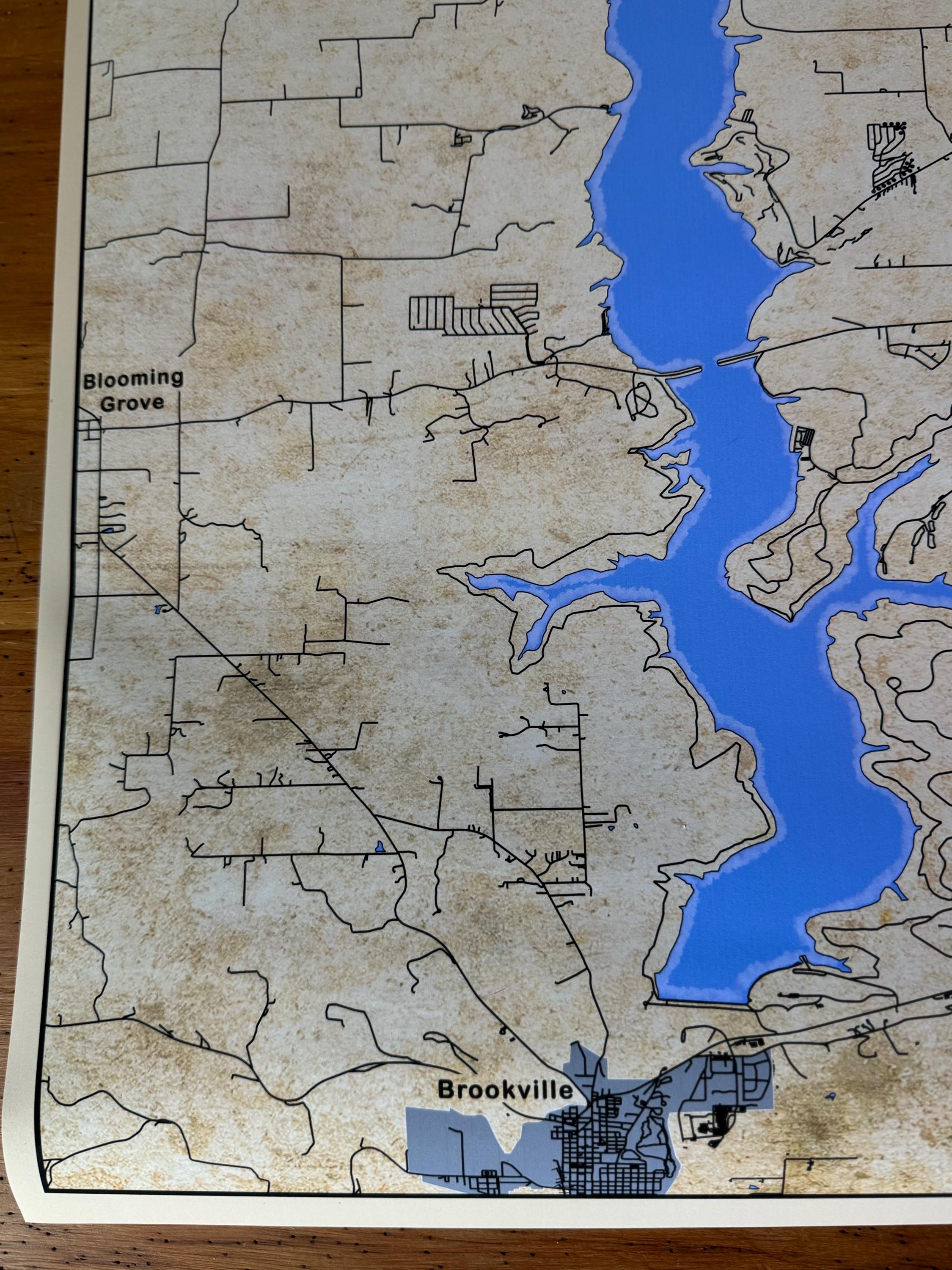 2024 Map of Brookville Lake Franklin County Indiana - Etsy UK