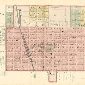 1887 Town Map of Hiawatha Brown County Kansas - Etsy