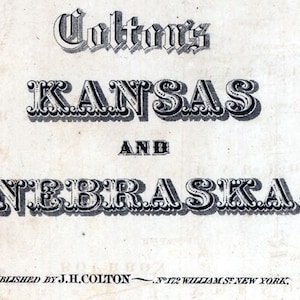1858 Map of Kansas and Nebraska Showing Railroads Roads and Towns - Etsy
