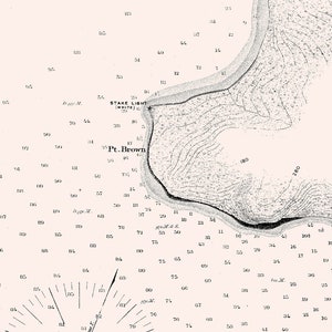 1888 Nautical Chart of Commencement Bay and City of Tacoma Washington ...