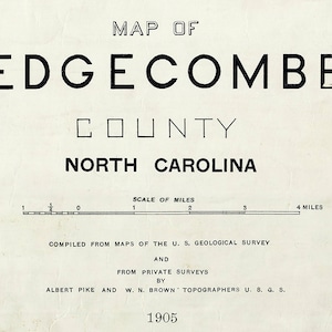 1905 Map of Edgecombe County North Carolina - Etsy
