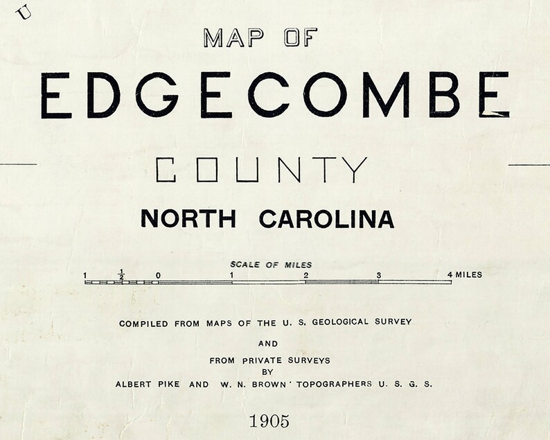 1905 Map of Edgecombe County North Carolina - Etsy