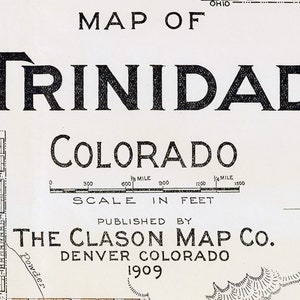 1909 Map of Trinidad Colorado - Etsy